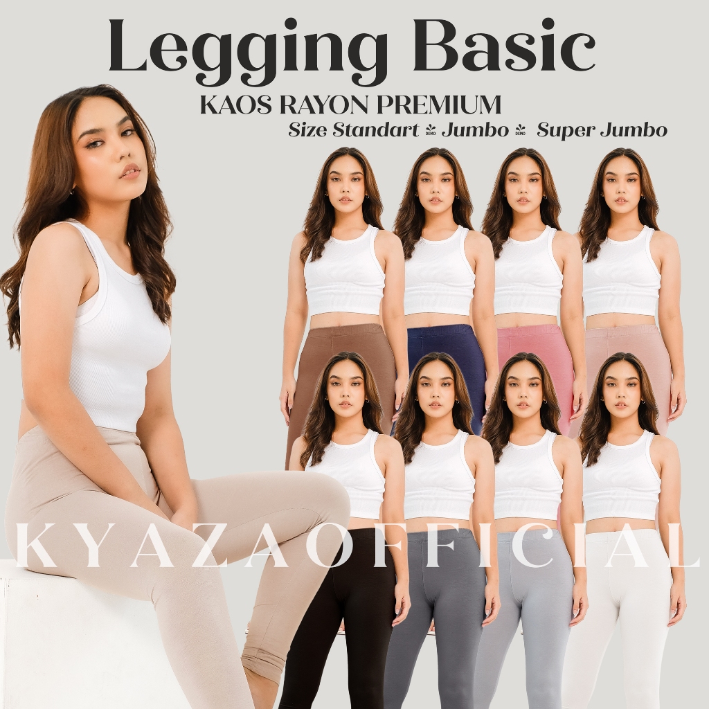 Jual Celana Legging Panjang Basic Bahan Kaos Rayon, Legging premium, Legging Adem KYZ2 | Shopee ...