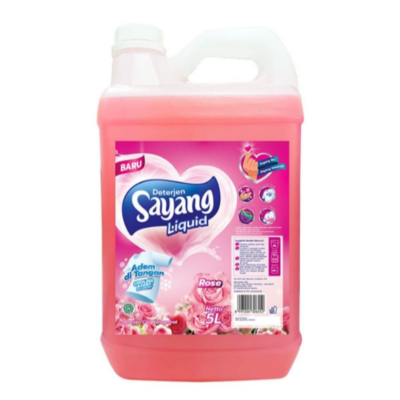 Jual Sayang Deterjen Cair isi 5Liter asli Rose Lavender original ...