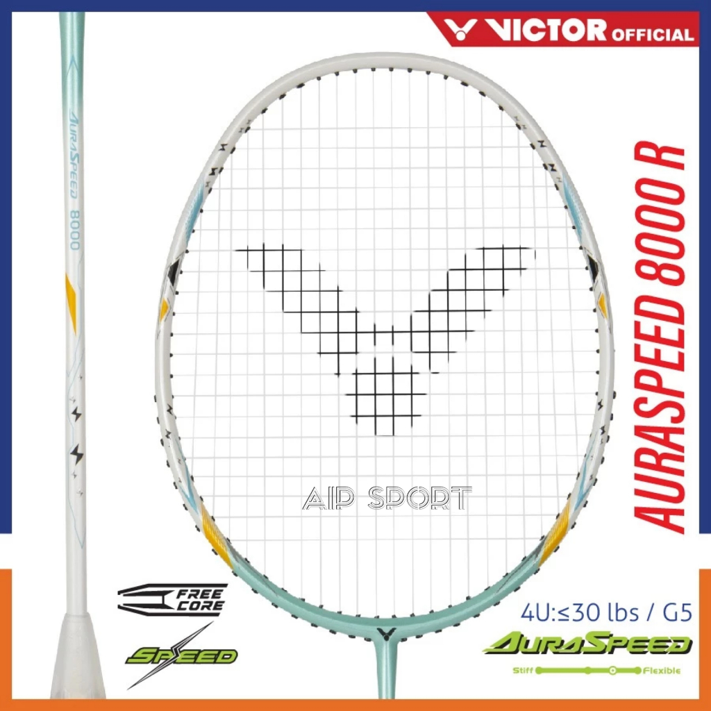 Jual Raket Badminton Victor Auraspeed 8000 Original Free Core | Shopee ...
