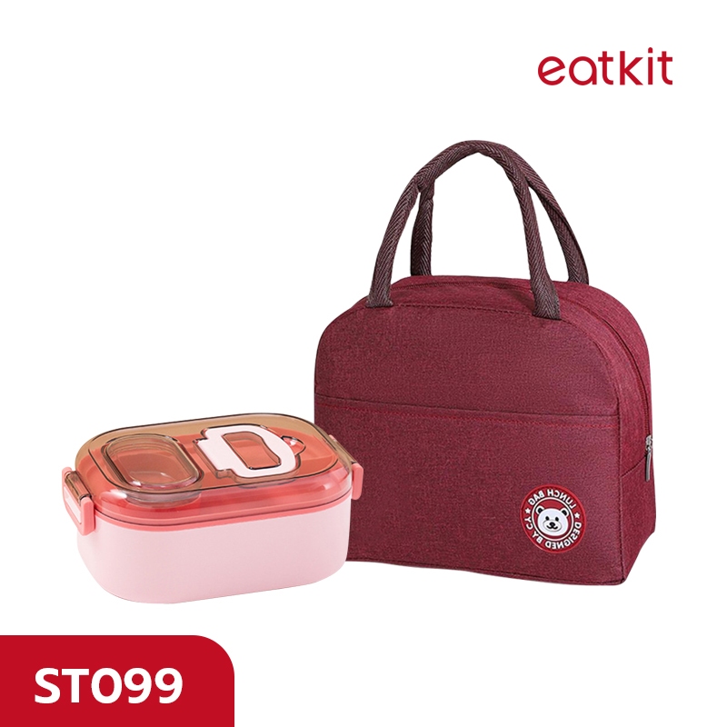 Jual Eatkit 850ml Kotak Bekal Set Lunch Box Set 3in1 Kotak Makan Set Microwave Gratis Alat Makan ...