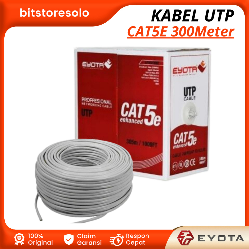 Jual Kabel LAN UTP FTP CAT5E EYOTA 300 Meter | Shopee Indonesia