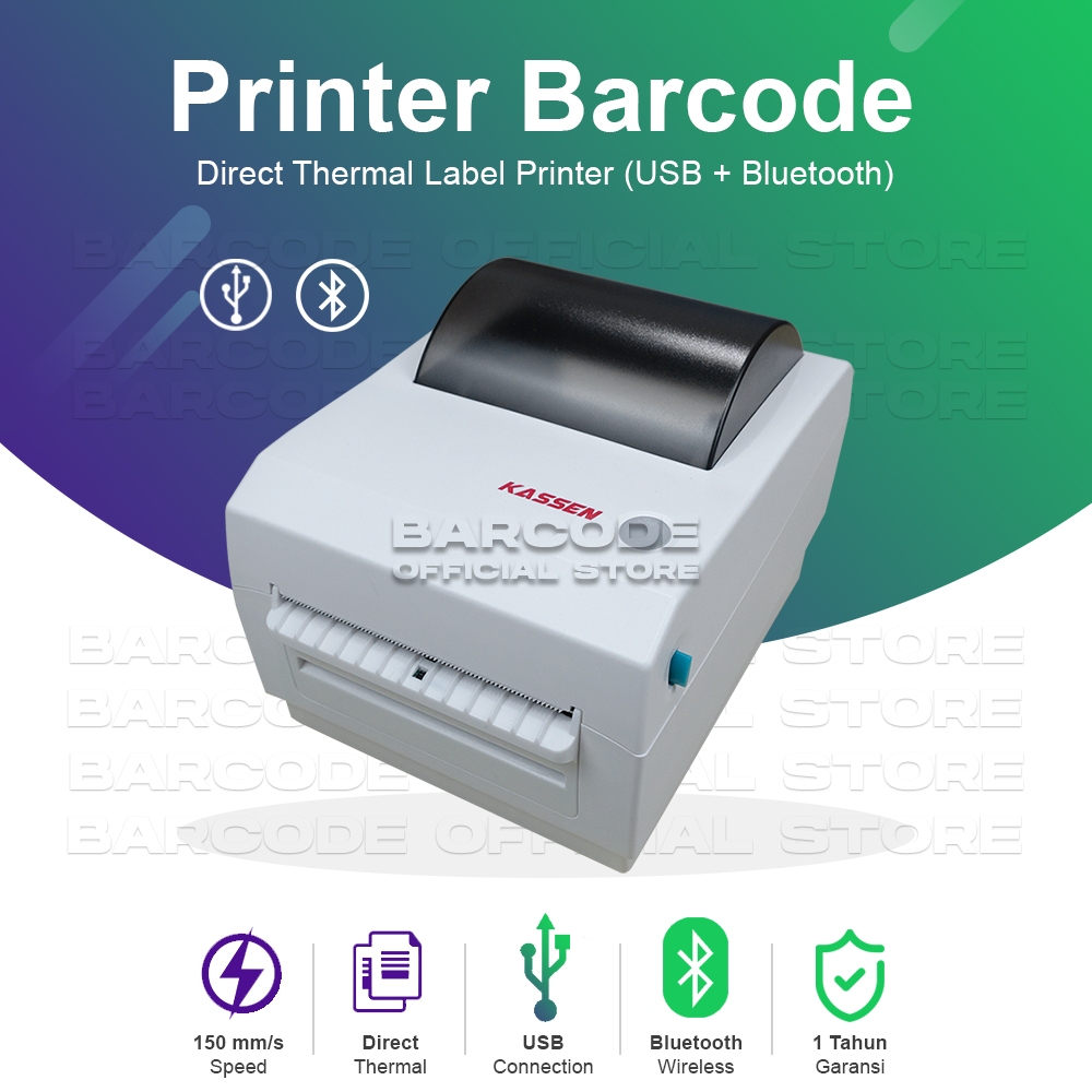Jual Printer Barcode Thermal Kassen DT640 Bluetooth Print Label Resi ...