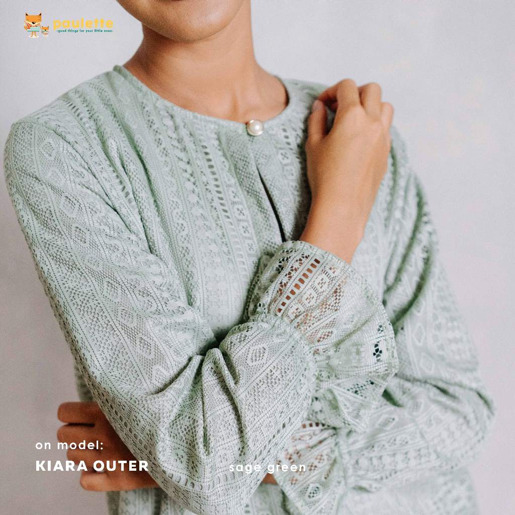 Jual Paulette Kids Kiara Outer Brokat Dewasa Perempuan Lebaran | Shopee ...