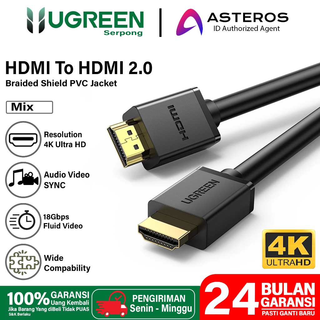 Jual UGREEN Kabel HDMI To HDMI Ultra HD 4K 8K ,UGREEN Kabel HDMI To VGA ...
