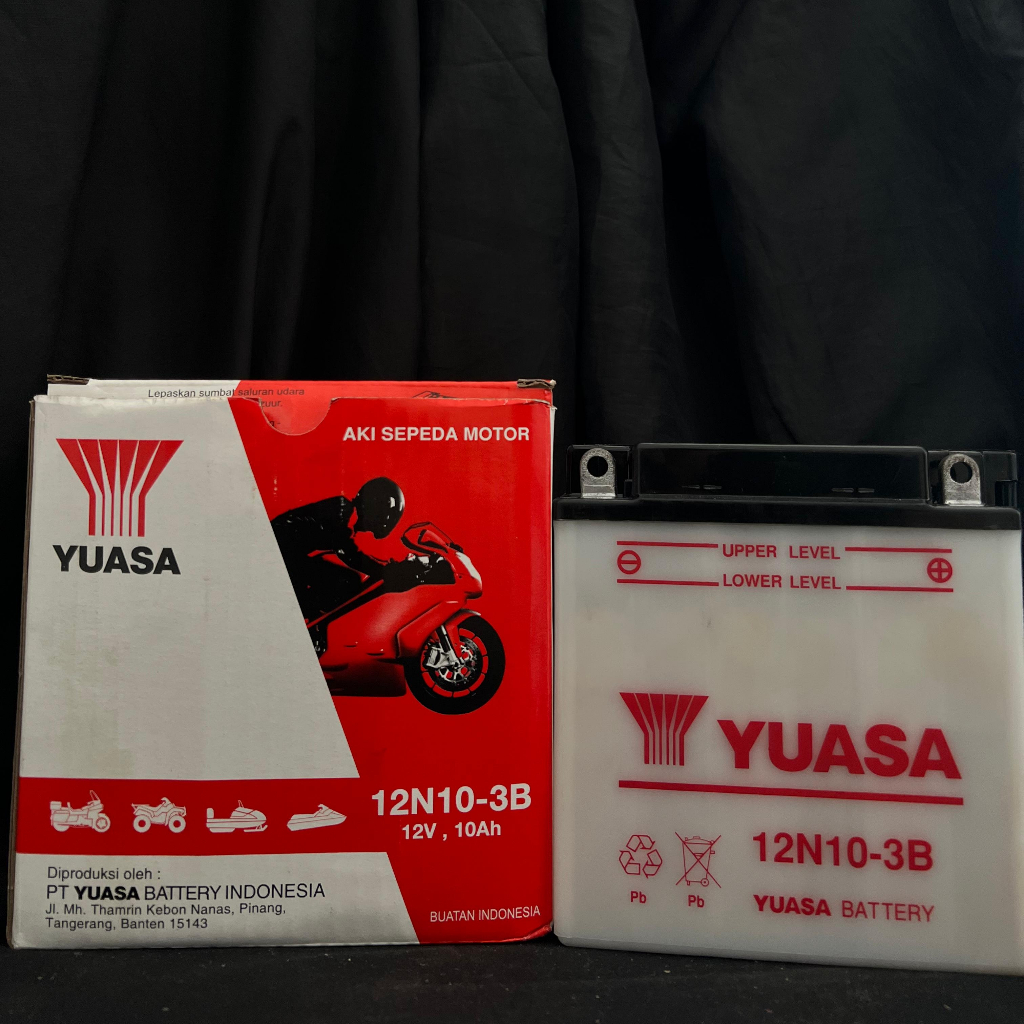 Jual AKI YUASA 12N10-3B 12V 10AH KONTAK / ACCU / BASAH ASLI ORIGINAL THUNDER VIAR KAISAR ...