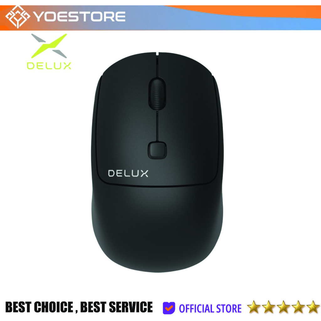 Jual DELUX M320 GX 2.4GHz Wireless Optical Office Mouse Black | Shopee ...