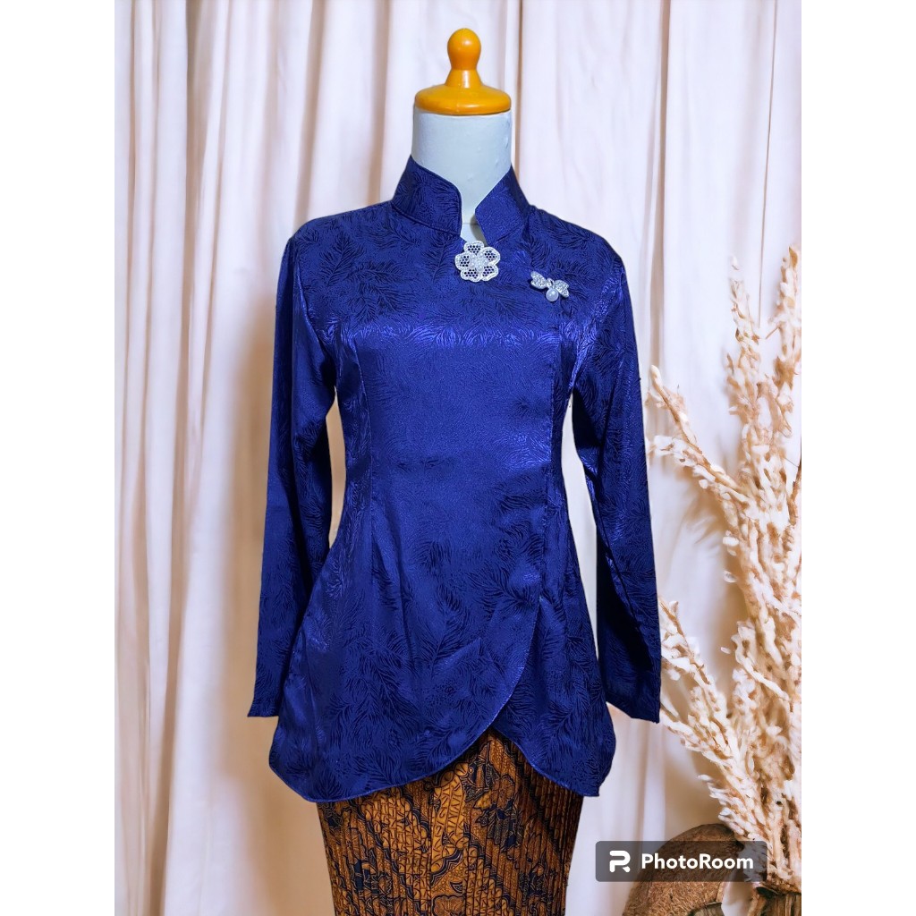 Jual Kebaya Janggan Navy Gadis Kretek Dian Sastro Baju Kondnagan Adat ...