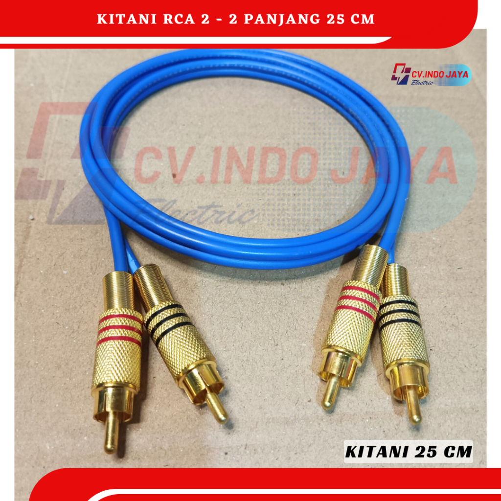 Jual Kabel RCA 2 ke 2 audio video kabel rca to rca gold panjang 25 cm ...