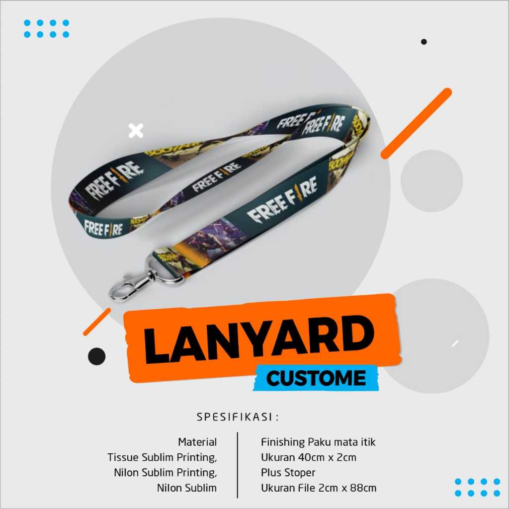 Jual LANYARD CUSTOM // LANYARD 2 SISI FULL COLOUR // LANYARD BAHAN ...
