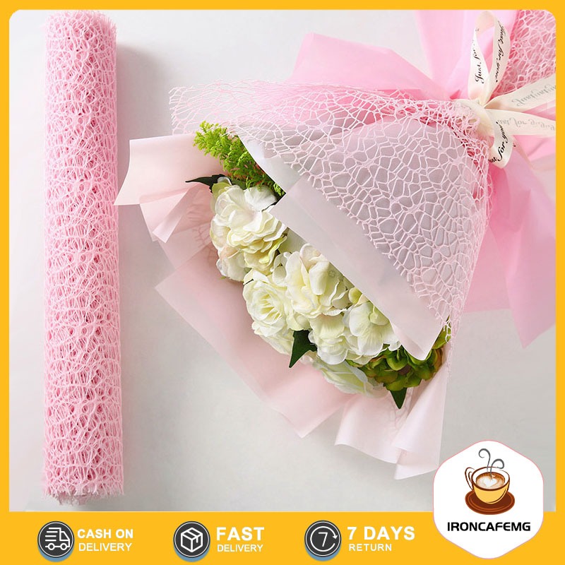 Jual Kertas Jaring Buket Bunga 1 Roll Korean Jaring Spider Roll Mesh ...