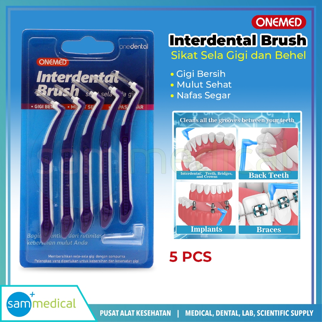 Jual One Med Interdental Brush Sikat Sela Gigi dan Behel @ PER 5 Pcs ...