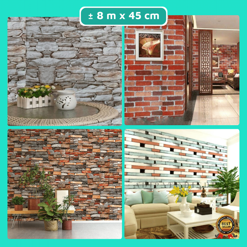Jual Sticker Walpaper Bata Putih Stiker Wallpaper Dinding Motif Batu ...
