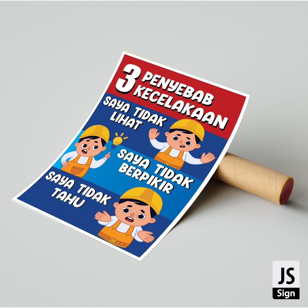 Jual POSTER SAFETY K3 - 3 PENYEBAB KECELAKAAN | Shopee Indonesia