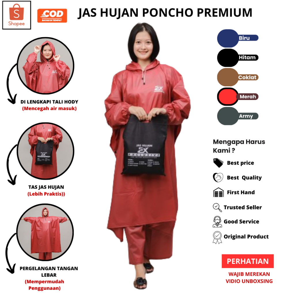 Jual JAS HUJAN PONCO KELELAWAR DEWASA PRIA WANITAN BAHAN KARET PVC TEBAL ELASTIS ANTI REMBES ...
