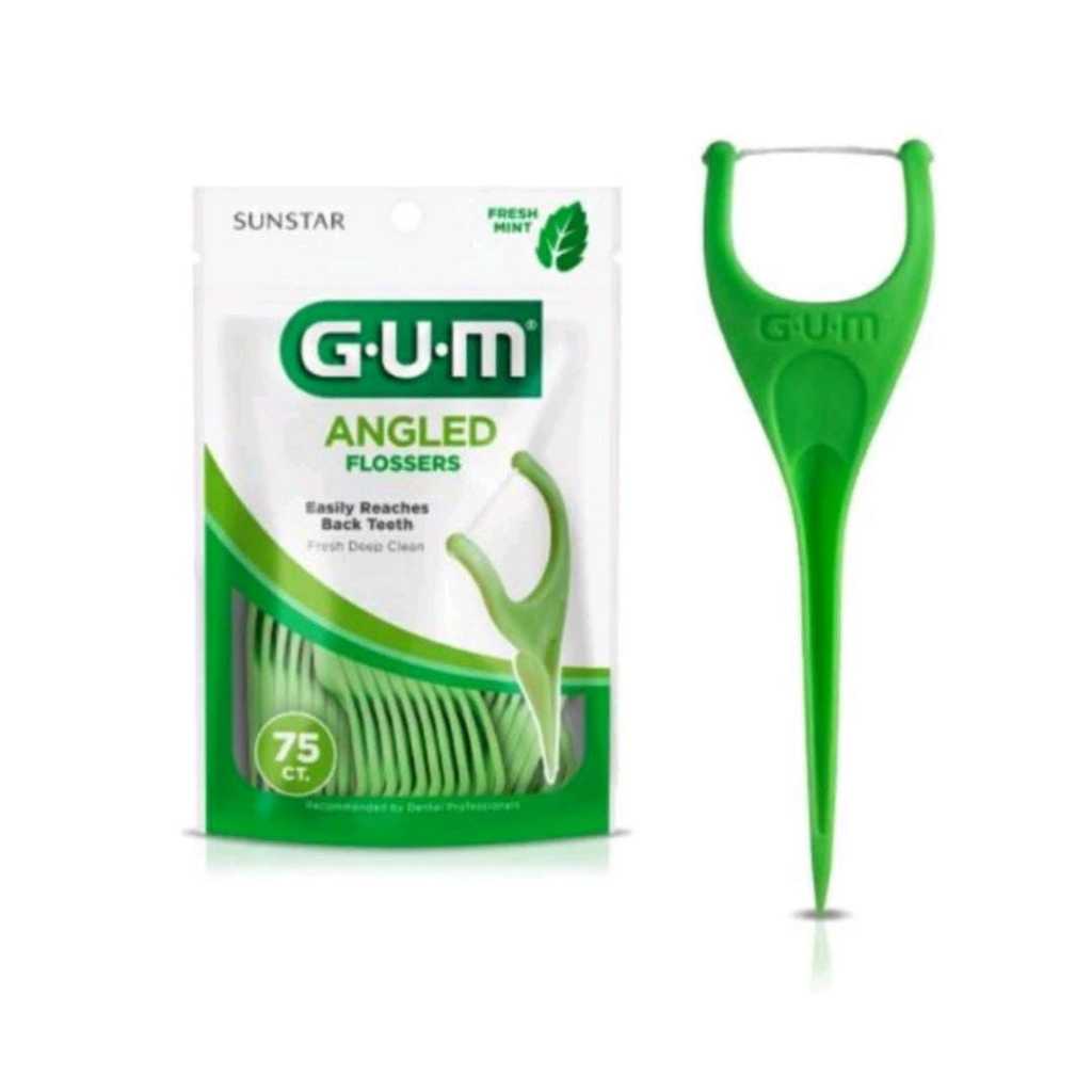 Jual GUM Angled Flossers / Dental Floss / Benang Gigi dengan gagang ...