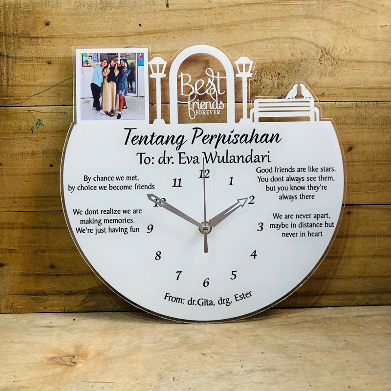 Jual Kenang kenangan Untuk Teman Kerja Jam Dinding Custom Bonus Box ...