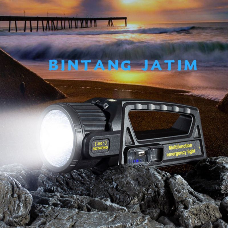 Jual Senter Led Jumbo Super Terang Sorot 1500M / Senter Cas Baterai ...
