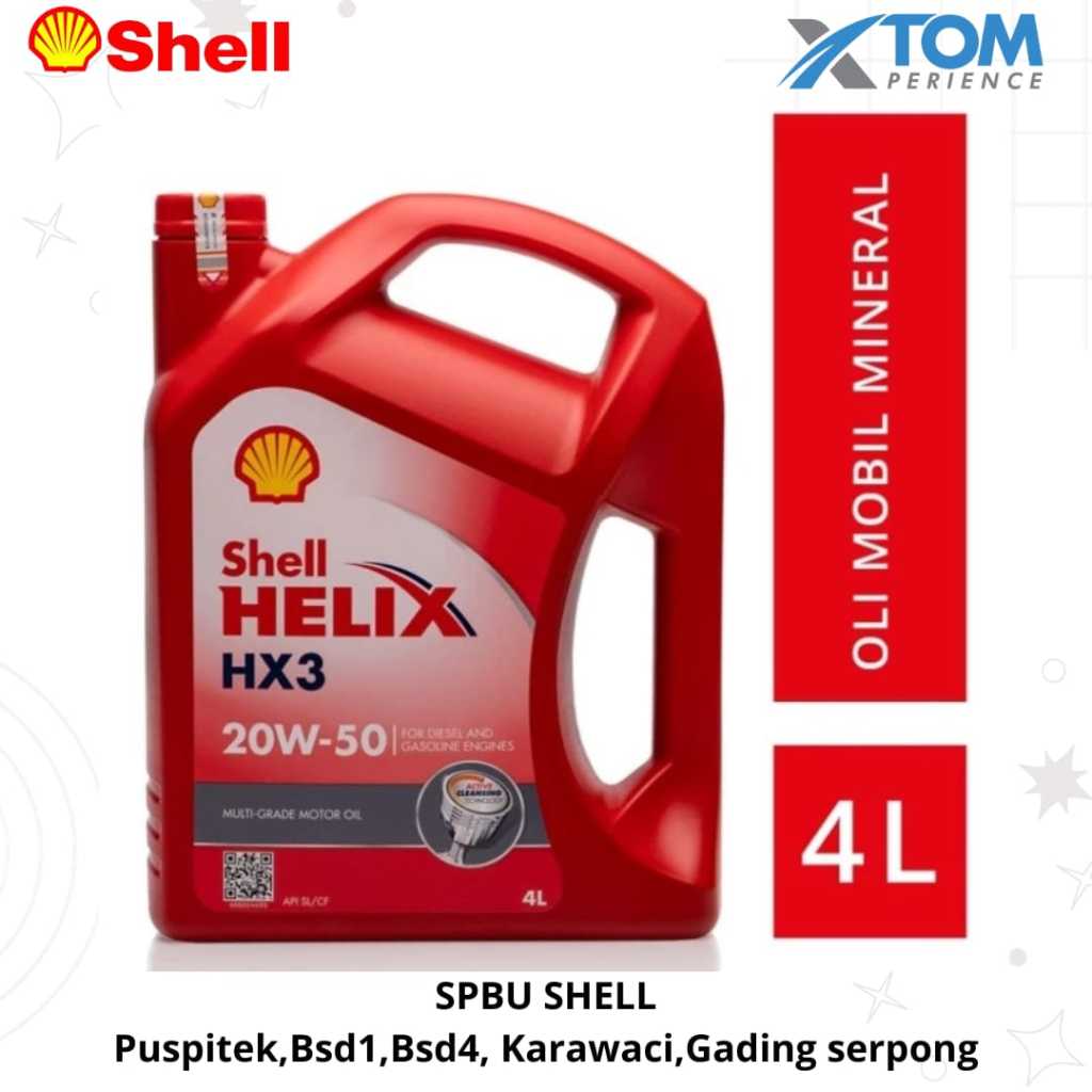 Jual SHELL HELIX HX3 20W-50 4 LITER | Shopee Indonesia