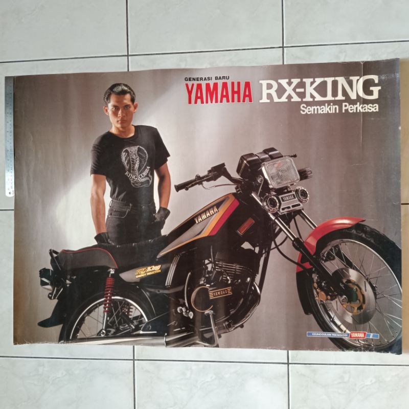 Jual Poster brosur katalog iklan jumbo jadul lawas ex dealer Yamaha RX King Cobra Bibir Merah ...
