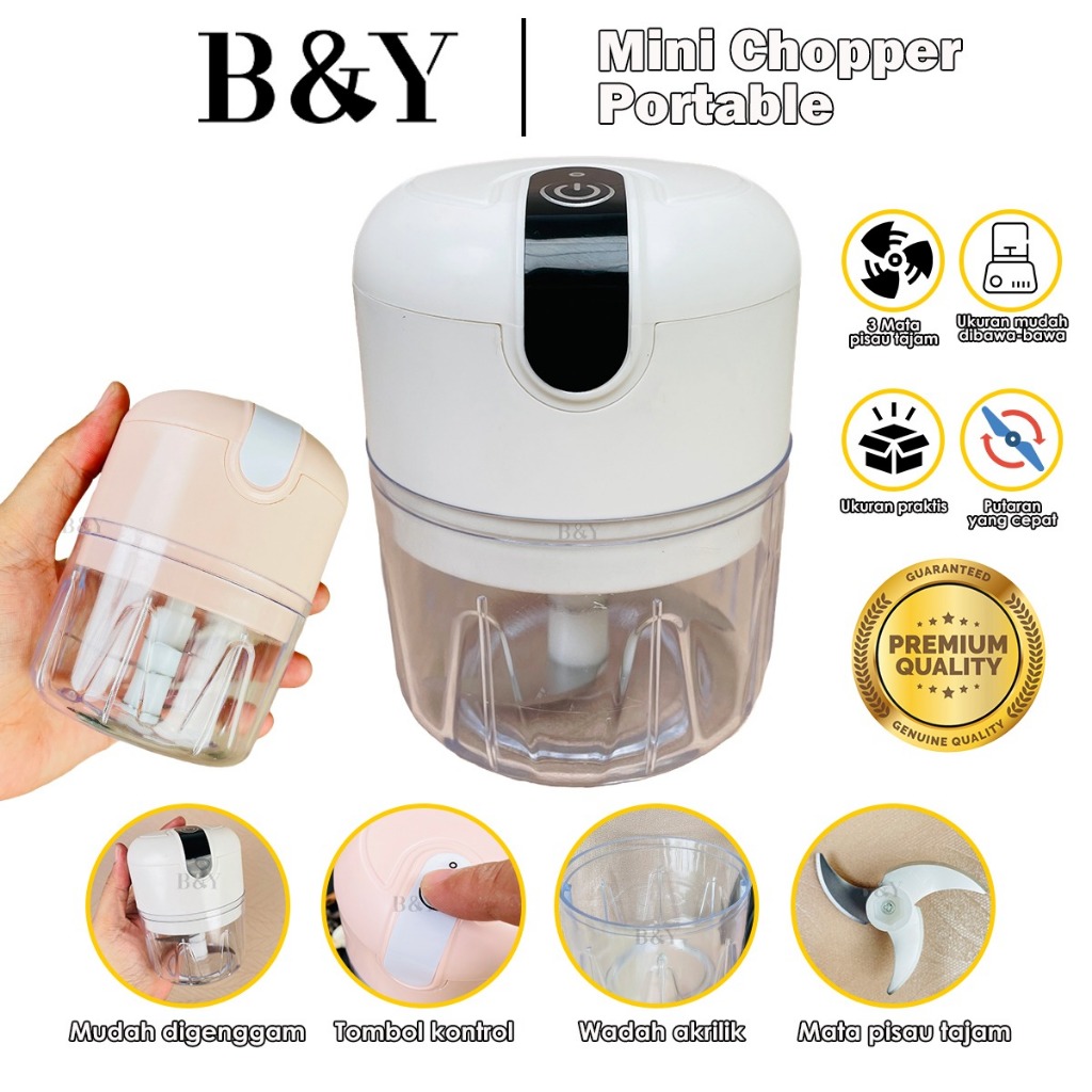 Jual Chopper USB Mini Blender Bumbu Elektrik Penghalus Bumbu Dapur Food ...