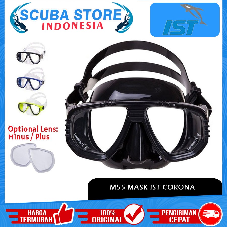 Jual M55 Mask Diving IST Corona Optical Lens Minus Plus Masker Selam ...