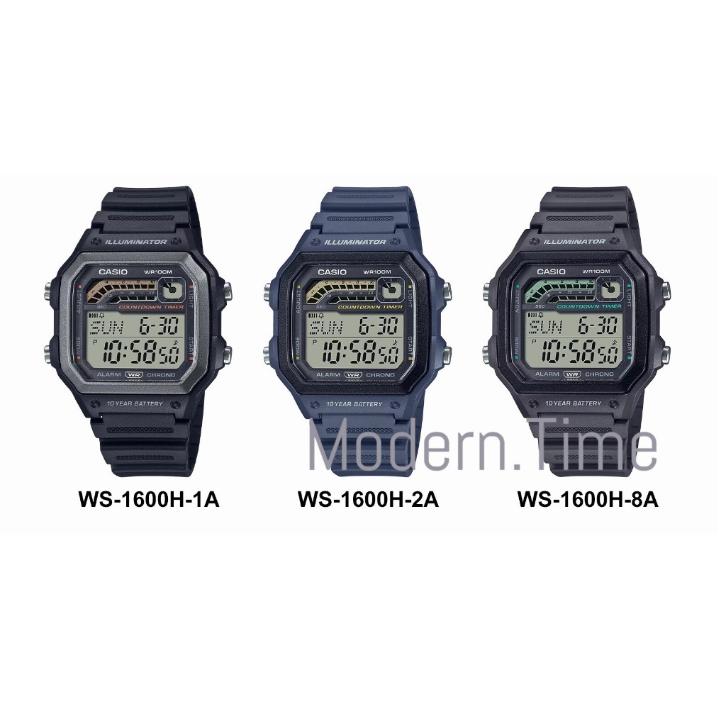 Jual Casio WS-1600H / WS1600H : Digital Dial Aegean - Jam Tangan Pria ...
