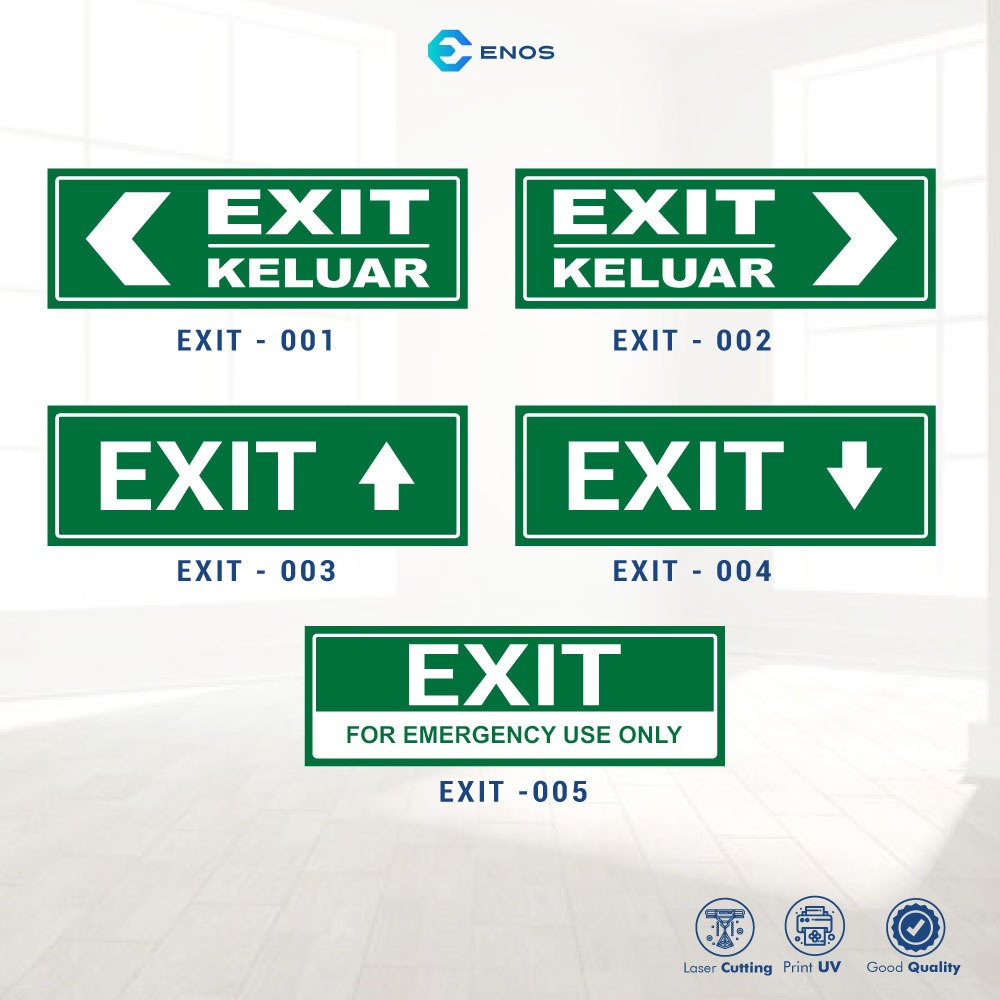 Jual SIGN SIGNAGE JALUR EVAKUASI AKRILIK PRINT UV ANTI AIR PREMIUM 30 X ...