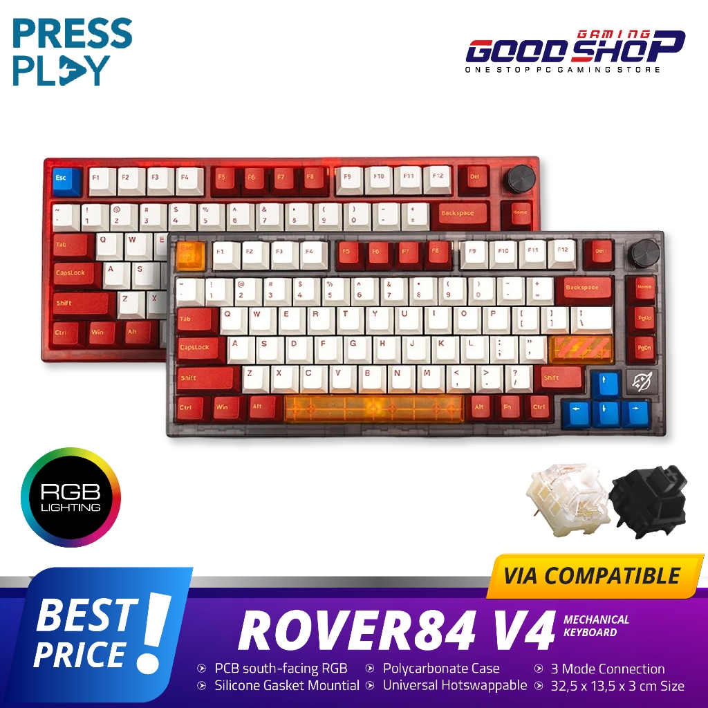 Jual ROVER84 V4 75% Wireless Mechanical Keyboard by Press Play | Shopee ...