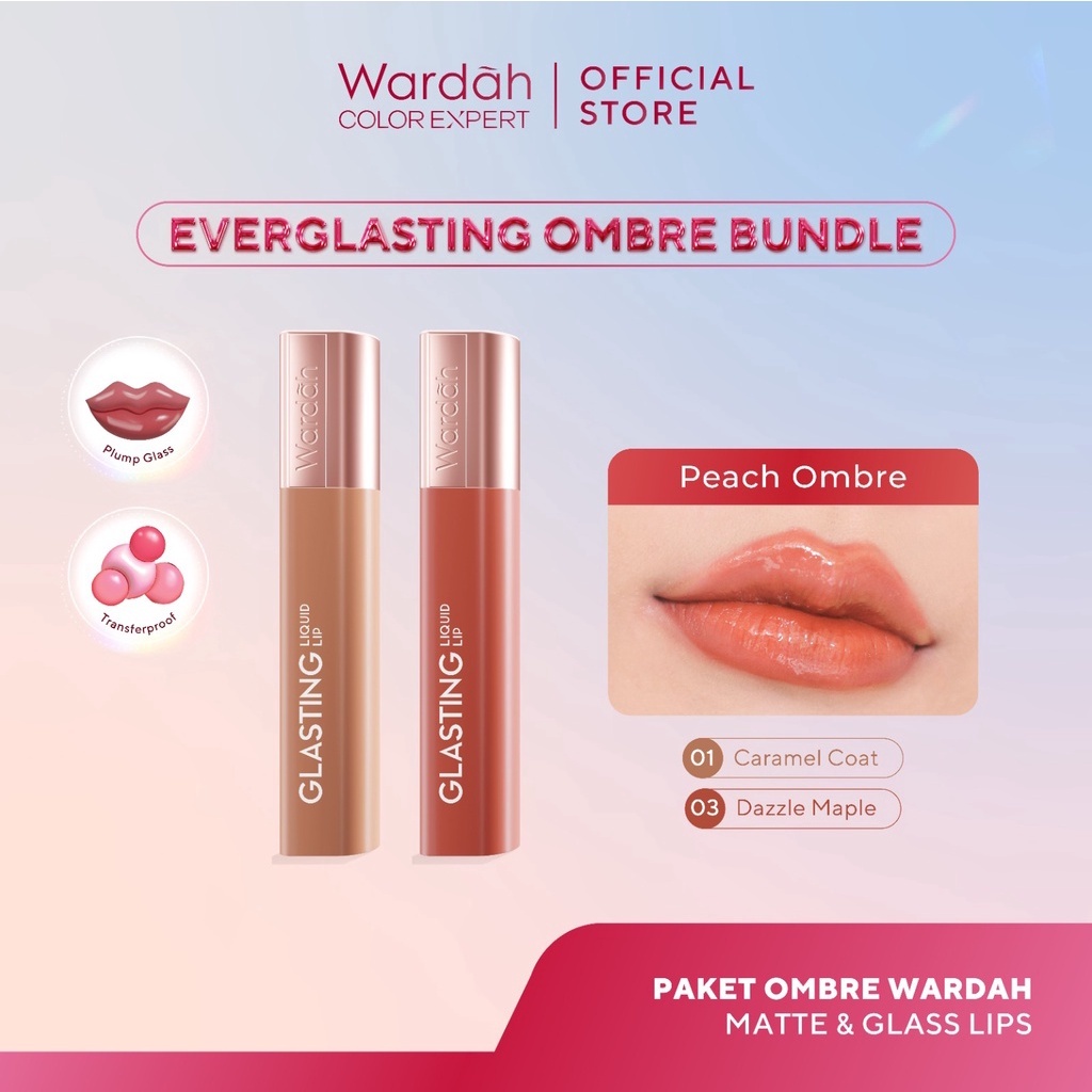 Jual Wardah Glasting Liquid Lip 13 Warna Plus Ombre - Lip Cream Ringan ...