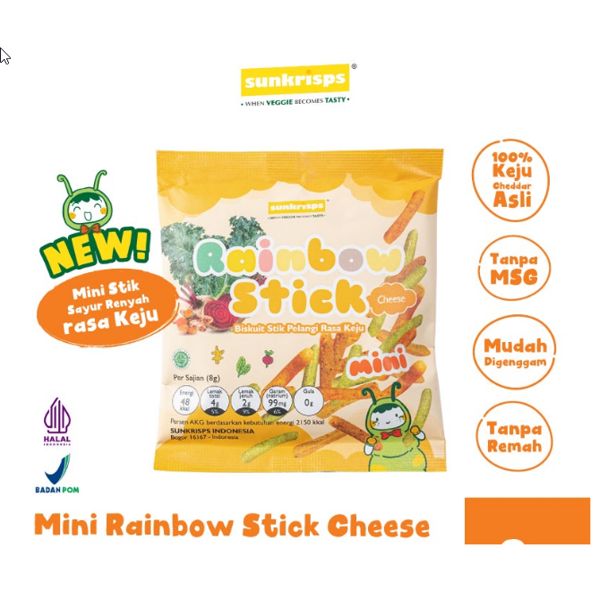Jual Mini Rainbow Stick | Paket Mini Stik Pelangi by Sunkrisps 8g soes ...