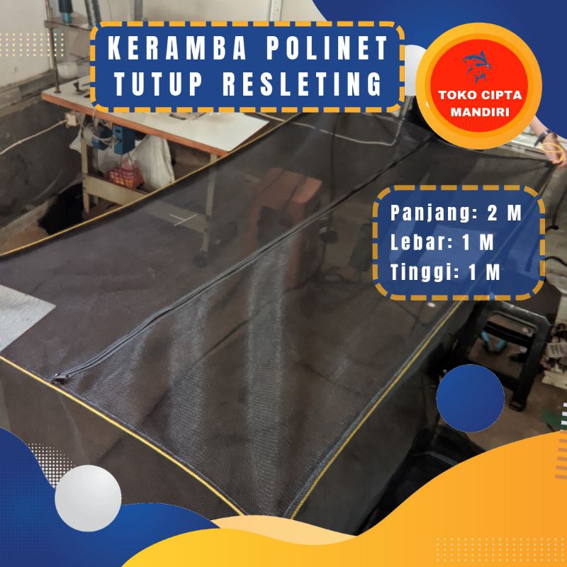 Jual keramba ikan polinet 2x1x1 tutup resleting keramba jaring apung ...
