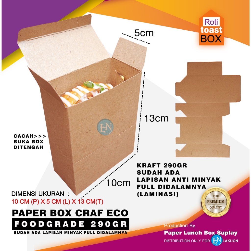 Jual BOX ROTI TOAST TAKE AWAY TUTUP / BREAD TOAST / ROTI BAKAR ...