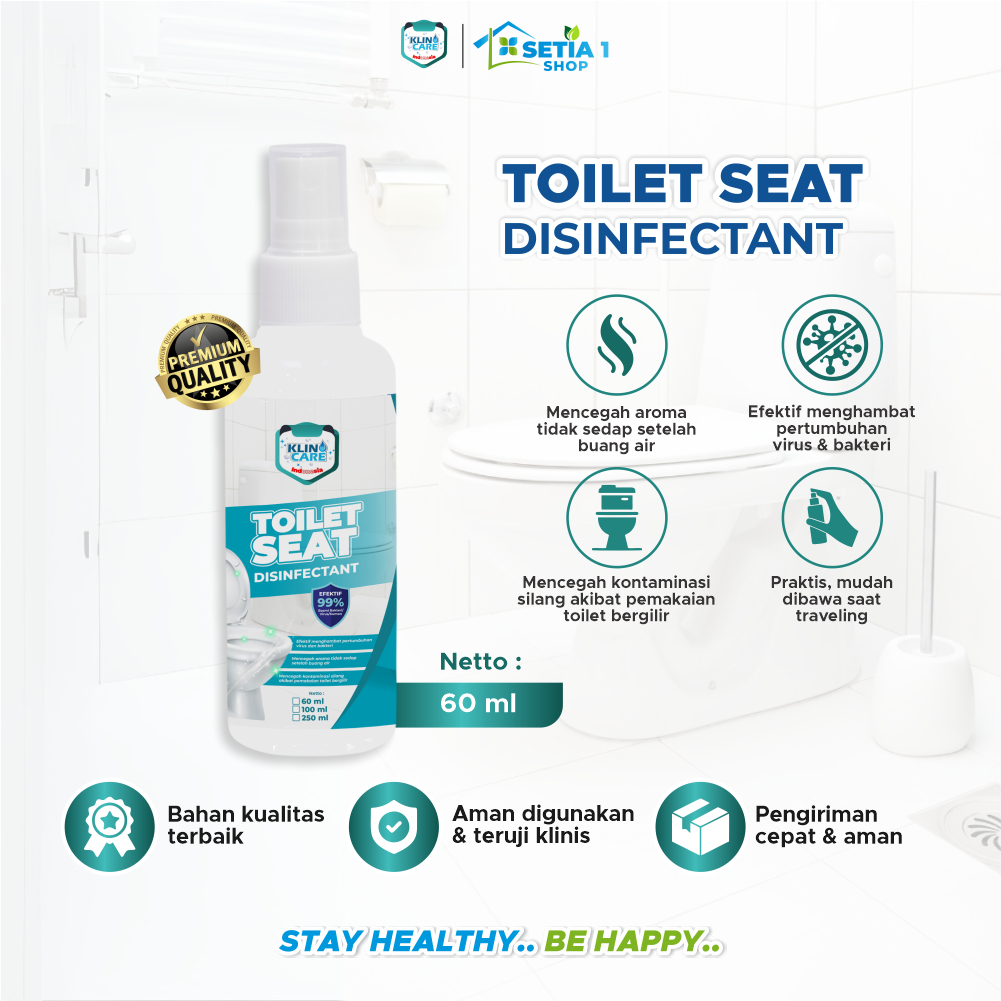 Jual Toilet Seat Sanitizer 60ml Spray Disinfektan KLINO CARE Traveling ...