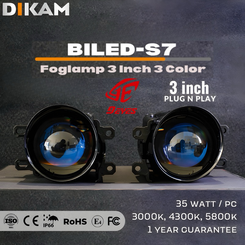 Jual BILED Foglamp Projector DIKAM S7Y - 3 Color 3 Inch | Shopee Indonesia