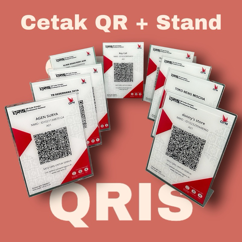 Jual Stand Qris / QR bahan Akrilik A5 cetak Print Uv dan Art Paper ...