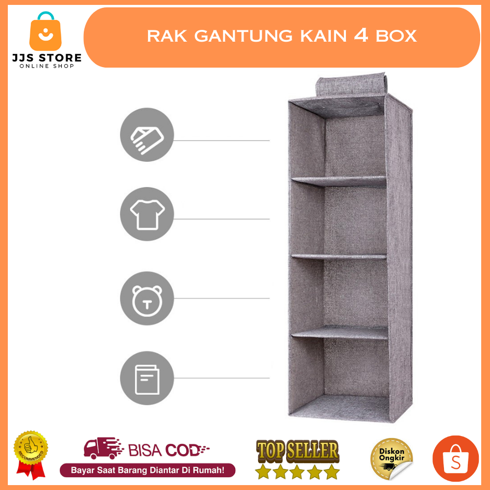 Jual Rak Gantung Rak Kain Lemari Baju Shelf Closet Wardrobe Storage Box ...