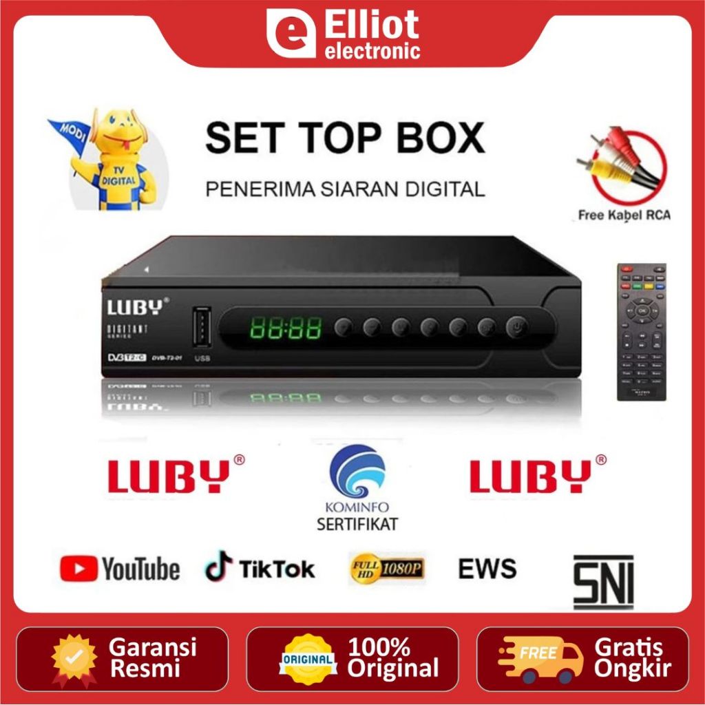Jual Set Top Box Luby DVB T2 02 Siaran TV Digital Receiver STB Bisa Youtube Full HD | Shopee ...
