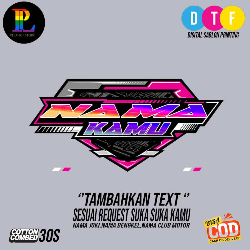 Jual KAOS CUSTOM RACING TAMBAH NAMA KAMU -Custom Kaos Satuan Lengan ...