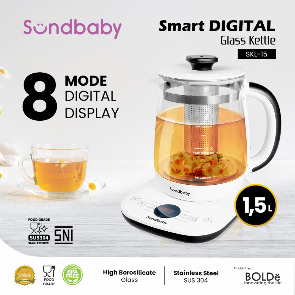 Jual Sundbaby Smart Digital Glass Kettle | Shopee Indonesia