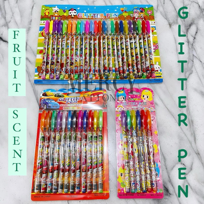 Jual Glitter Pen 6 Warna 12 Warna 24 Colors | Shopee Indonesia