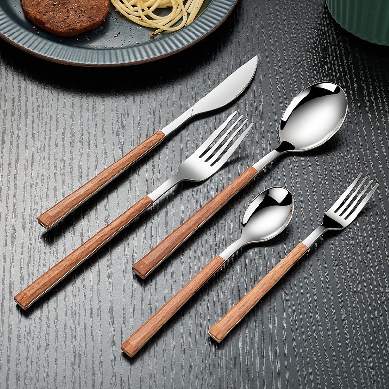 Jual Vesper - hampers gift box wood grain vesper cutlery set / sendok ...