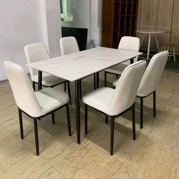 Jual Set Meja Makan Batu Marmer Modern Minimalis 6 atau 4 Kursi ...