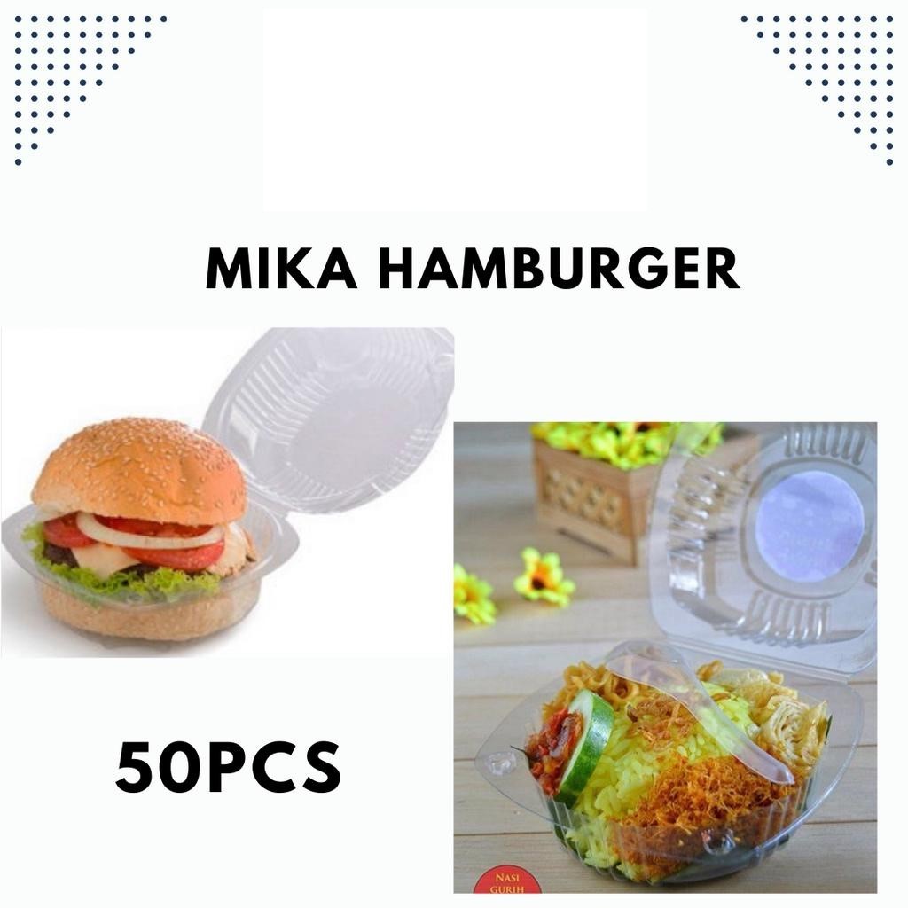 Jual Mika burger mika bento mini mika snack mika tray isi 50 pcs ...