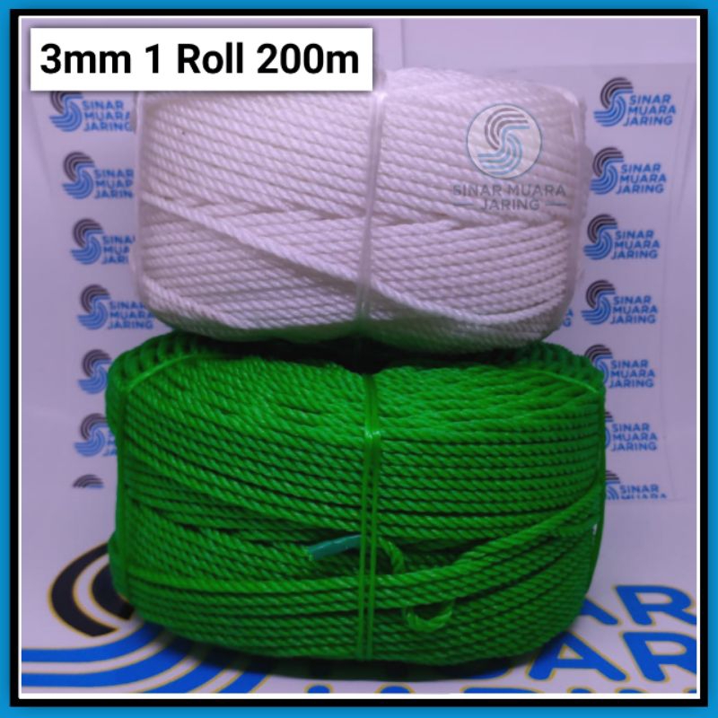 Jual Tali tambang 3mm 1roll 200m/Tali Tampar 3mm/Tali Tambang | Shopee Indonesia