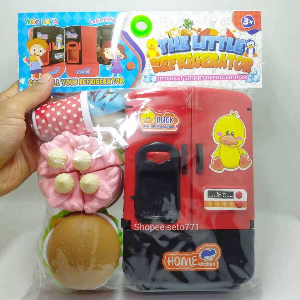 Jual Mainan Kulkas Little Refrigerator + Cake Burger Potong Freezer ...