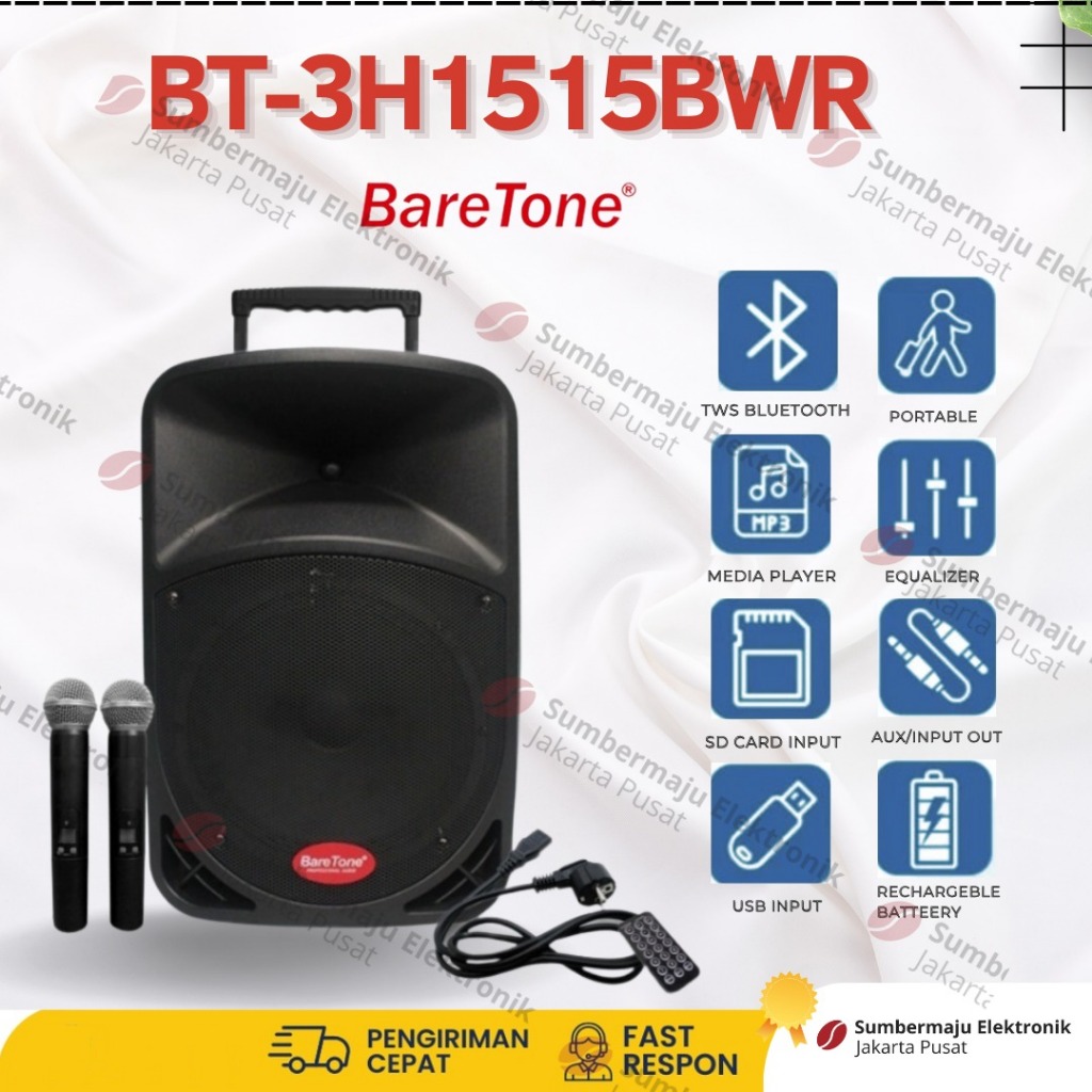 Jual Gratis Ongkir Baretone BT 15 BWR 15BWR 1515BWR 15Inch Speaker Portable Bluetooth | Shopee ...