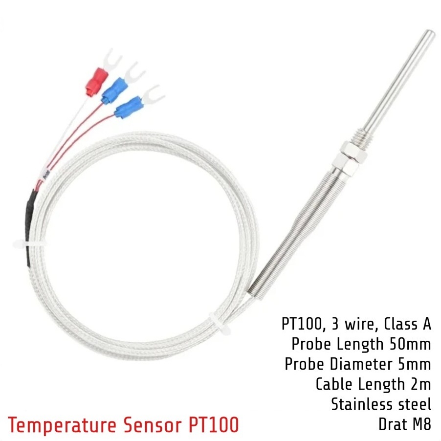 Jual Temperature Sensor Suhu RTD PT100 Probe 50mm 5cm 3 Kabel | Shopee ...