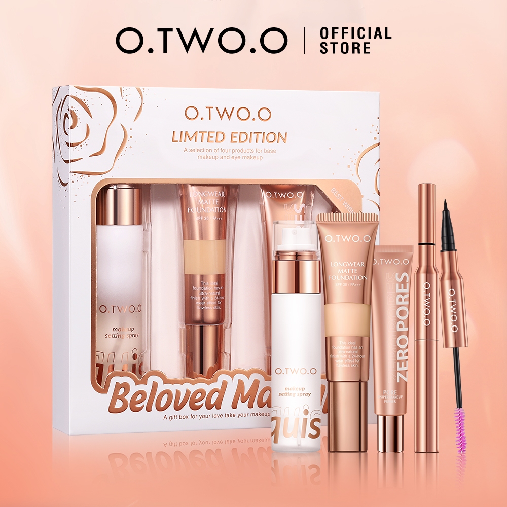 Jual O.TWO.O Makeup Gift Set Primer +Foundation+Setting Spray +2 IN 1 ...