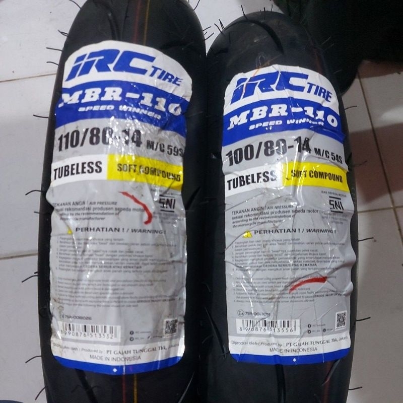Jual Ban IRC MBR-110 TL 100/80-14 & 110/80-14 SOFT RACING COMPOUND ...