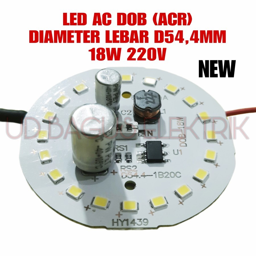 Jual PCB LED AC 18W NEW 220V DOB (ACR) UKURAN PCB LEBAR DIAMETER 54,4MM ...